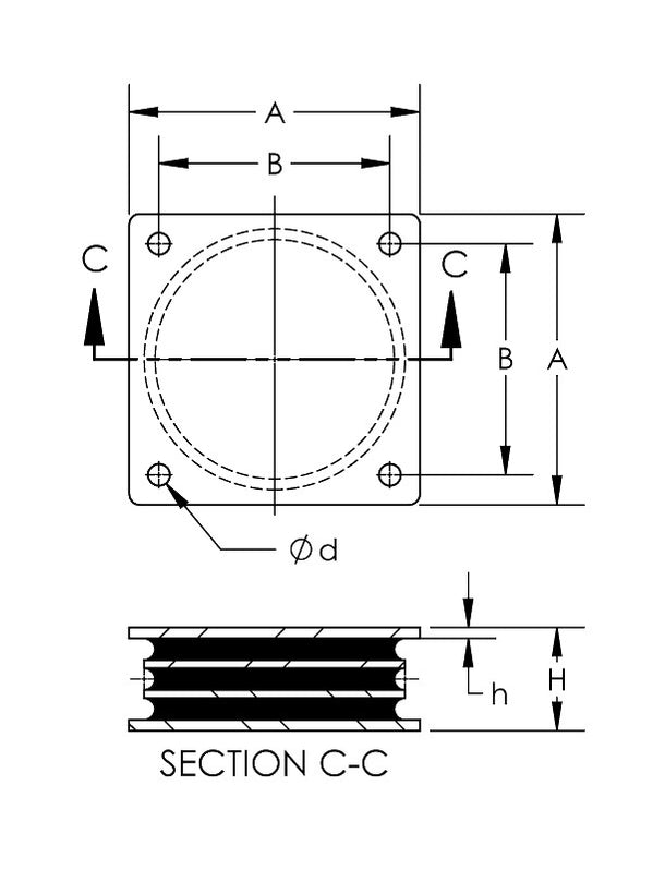 Easyflex VibraSystems Heavy Duty Multi-Layer Antivibration Dampers/Mou